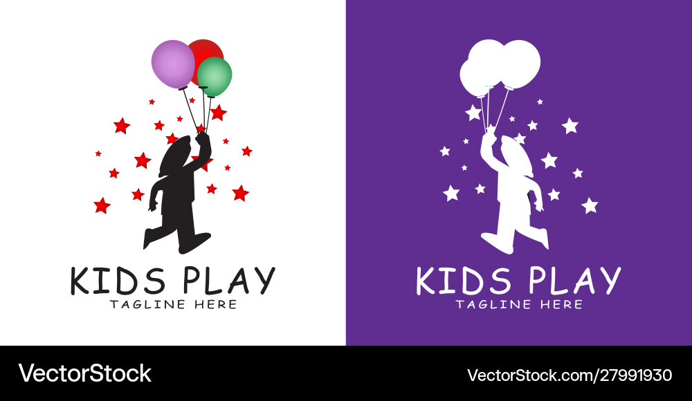 Colorful child play logo design Royalty Free Vector Image