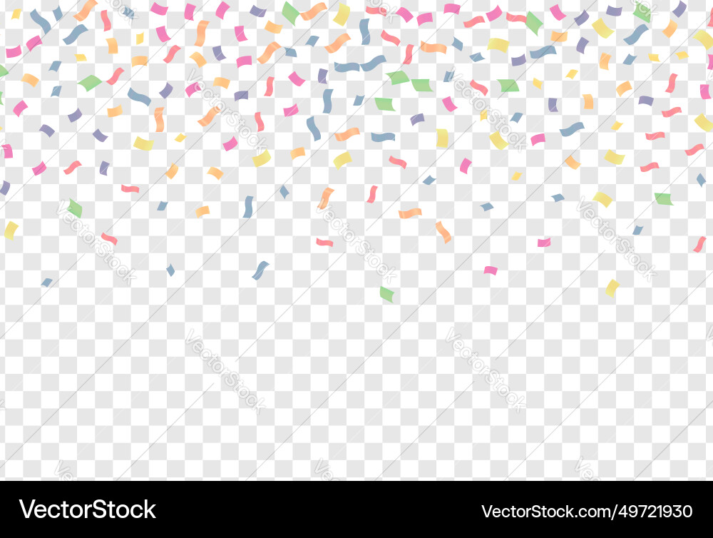 Colorful confetti on transparent background Vector Image