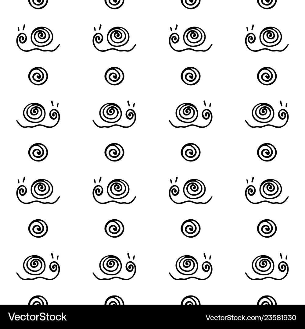 Country garden cute snail seamless pattern Vector Image
