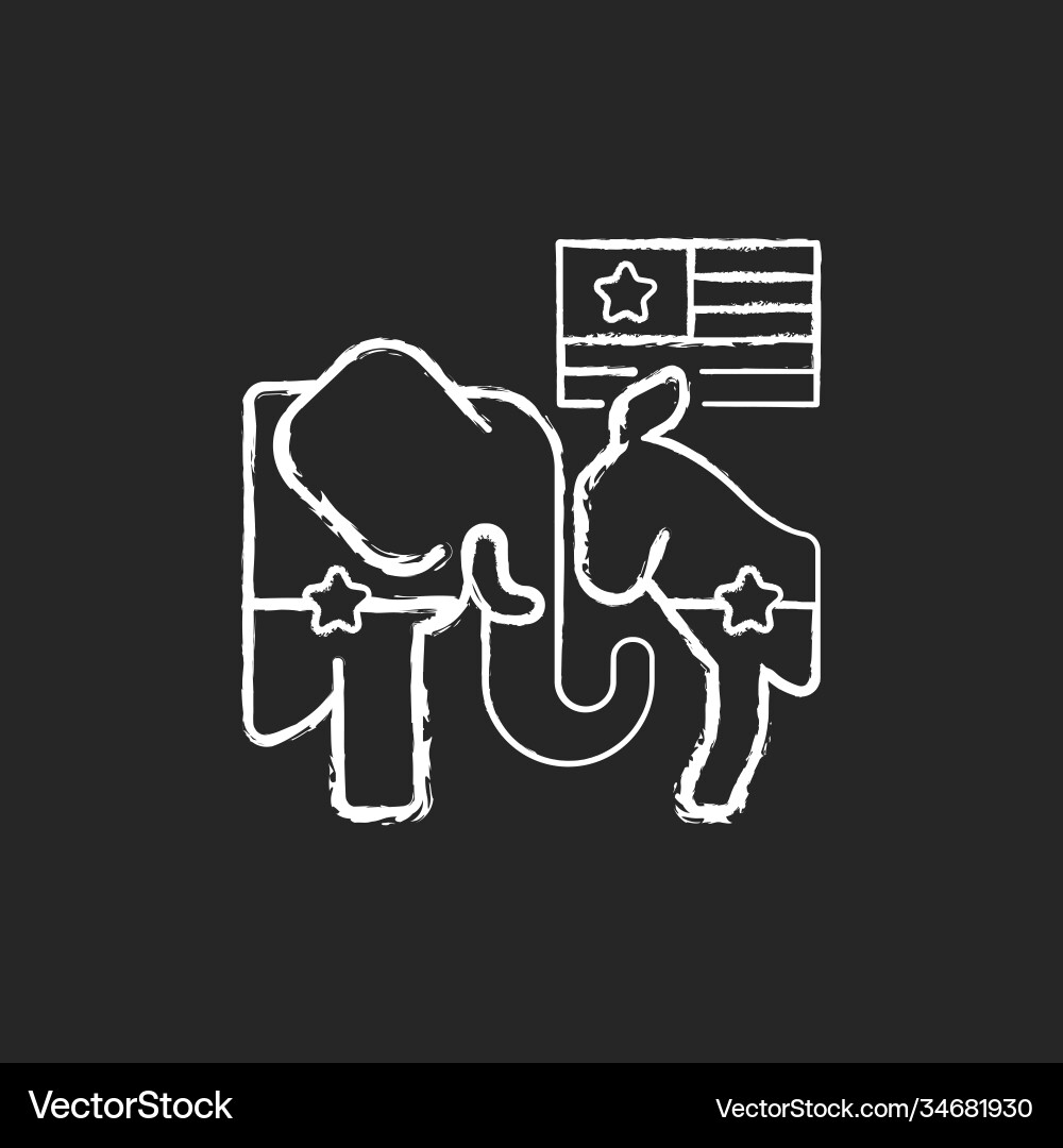 Democrats vs republicans chalk white icon Vector Image