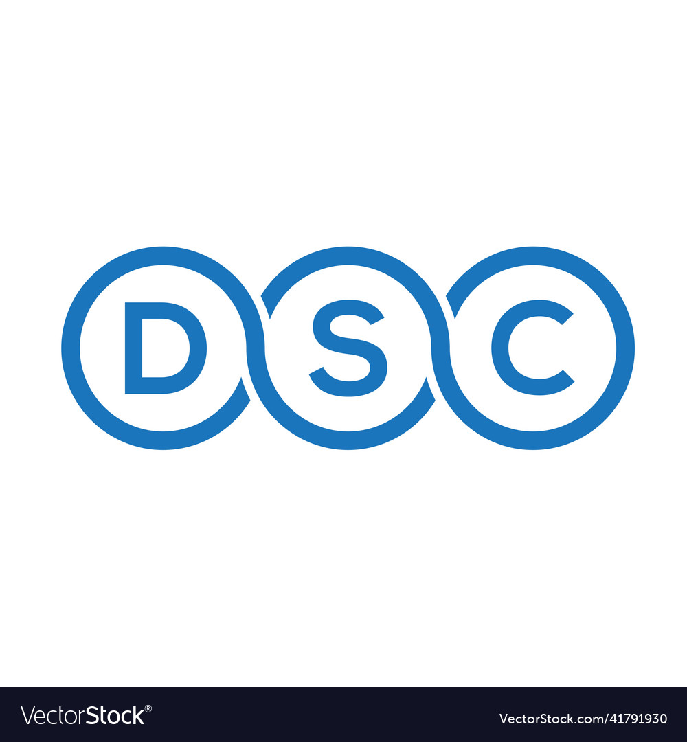 Dsc letter logo design on black backgrounddsc Vector Image