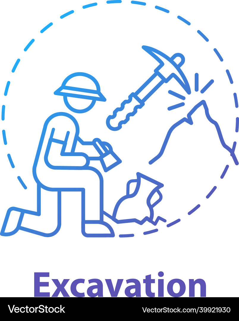 Excavation concept icon archaeological expedition Vector Image