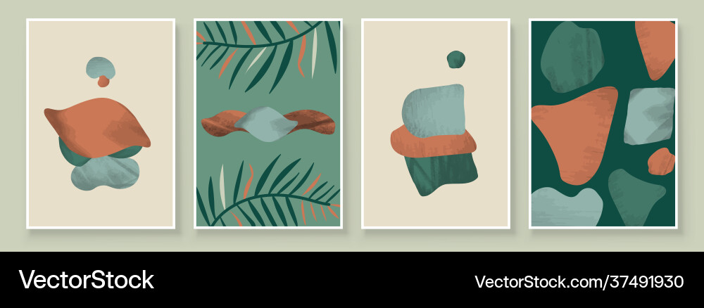 Green abstract botanical organic art Royalty Free Vector