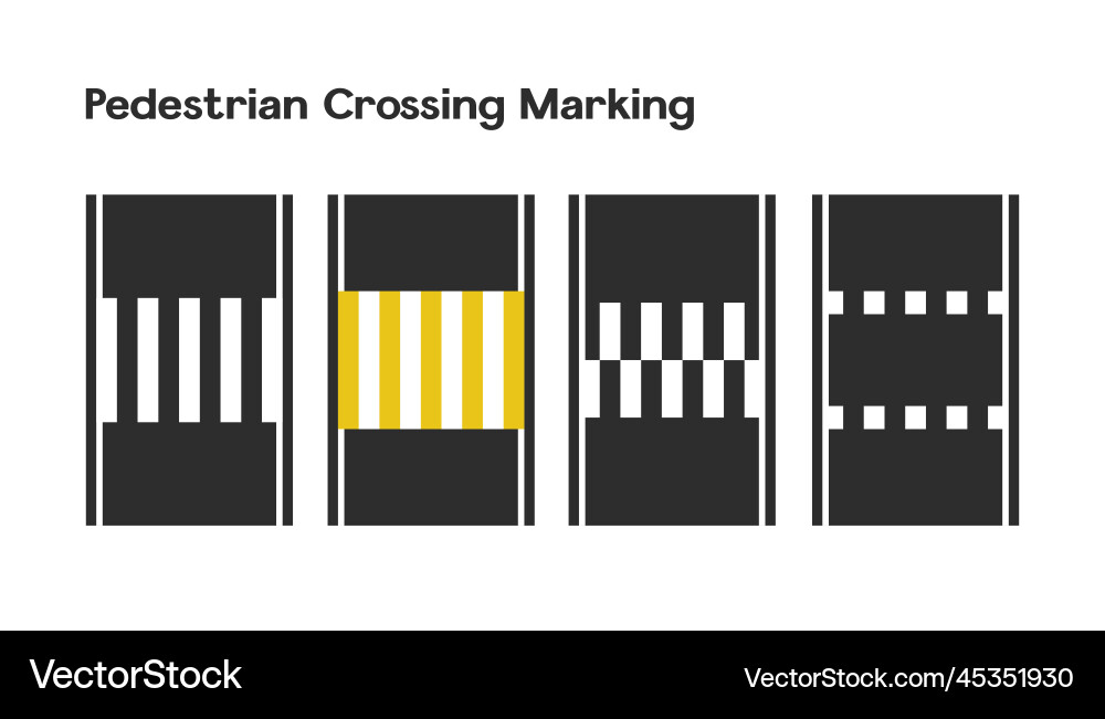 Horizontal road markings pedestrian crossing Vector Image