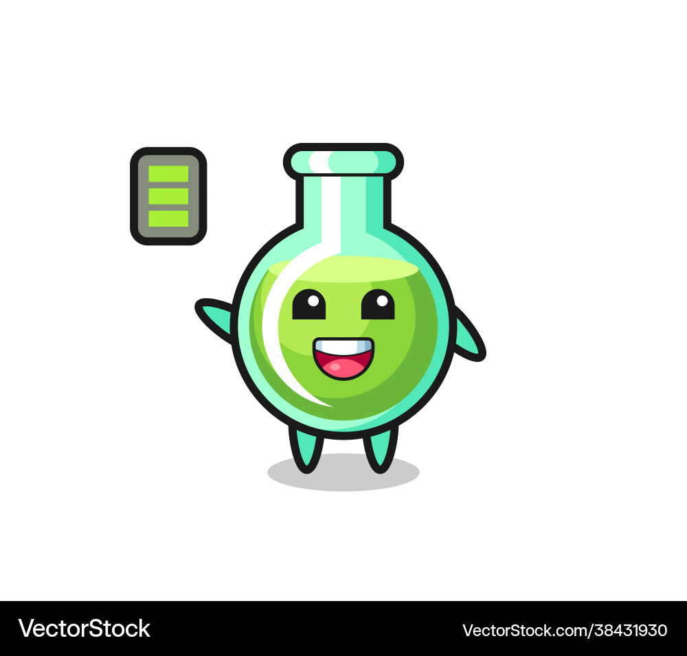 Lab beakers mascot character with energetic Vector Image