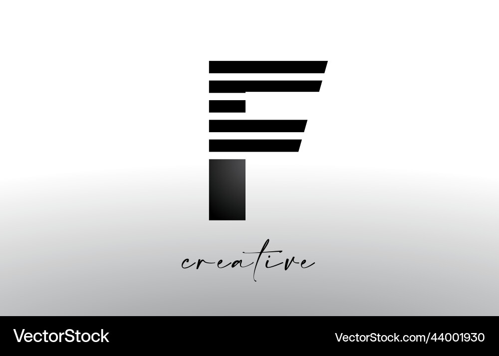 Lines letter f logo design with creative lines Vector Image