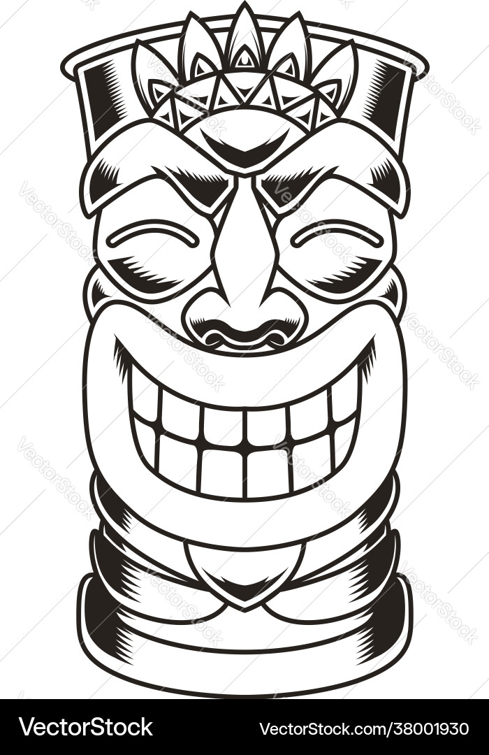Tiki idol design element for logo label sign Vector Image