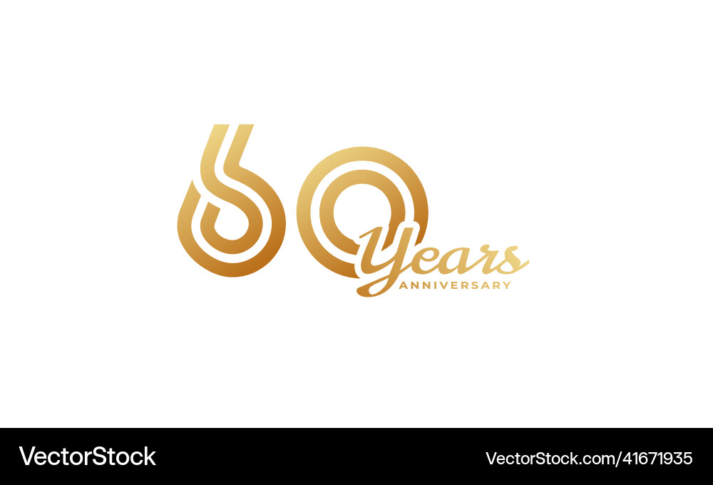 60 year anniversary celebration with handwriting Vector Image