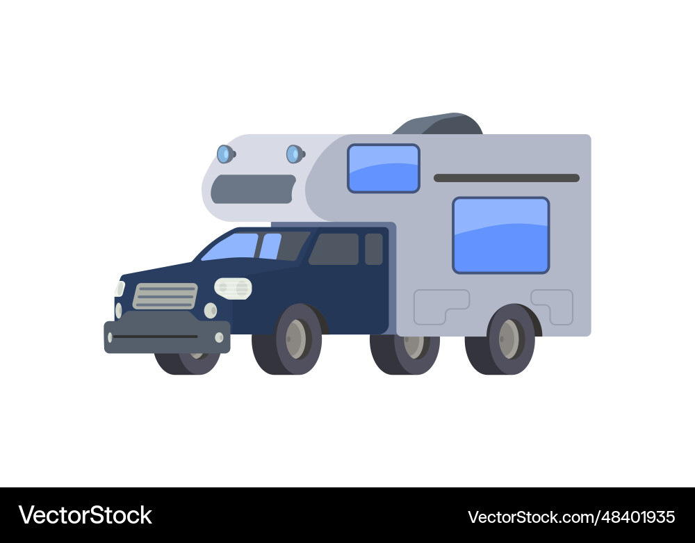 Camper van recreational vehicle mobile auto Vector Image
