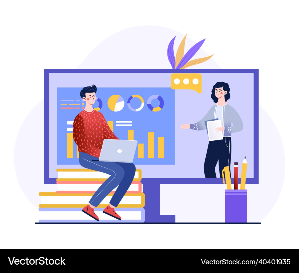 Concept of online courses Royalty Free Vector Image
