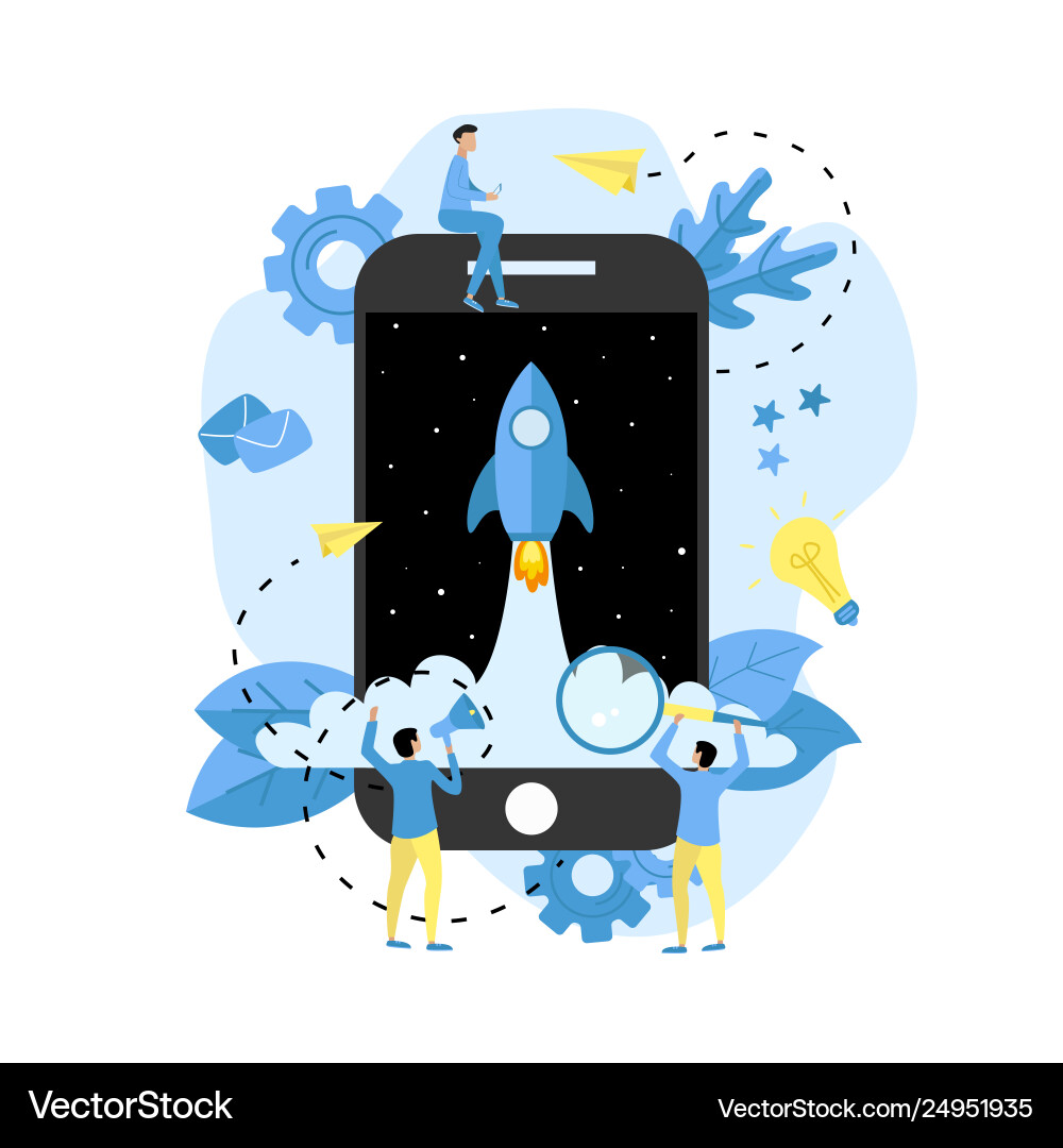 Concept startup launch a new online business Vector Image