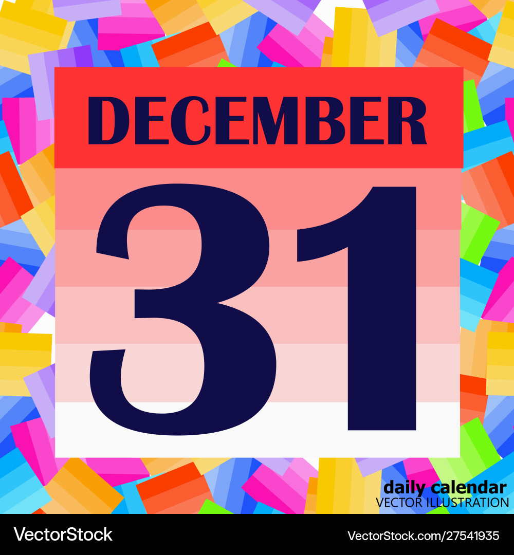 December 31 icon for planning important day Vector Image