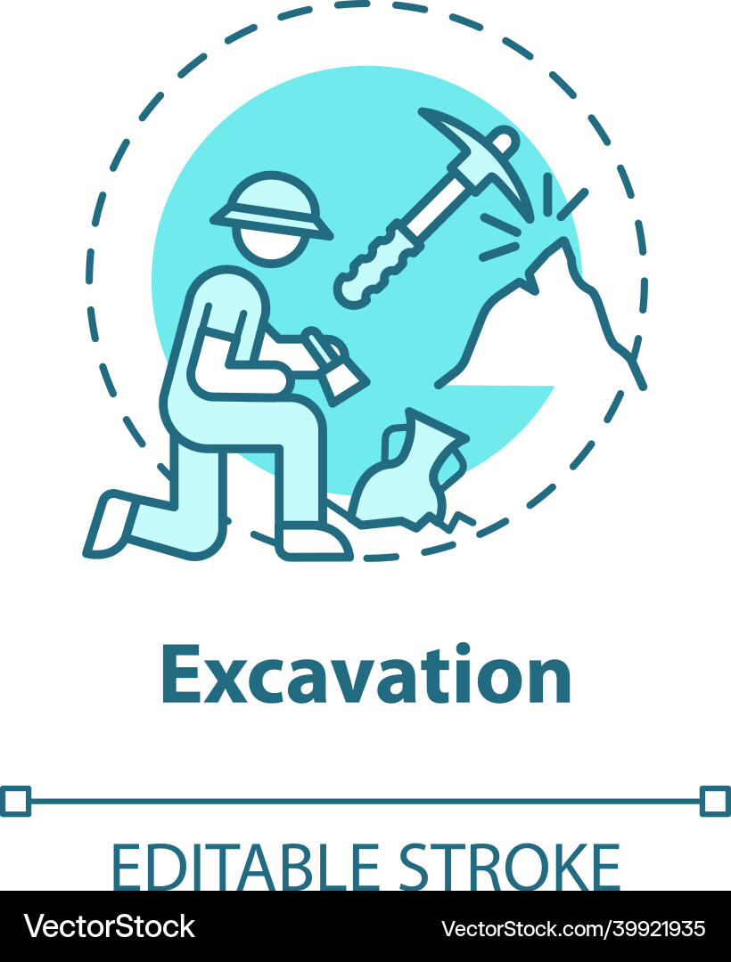 Excavation concept icon archaeological expedition Vector Image