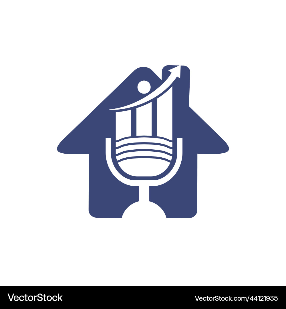 Financial podcast mic logo design Royalty Free Vector Image