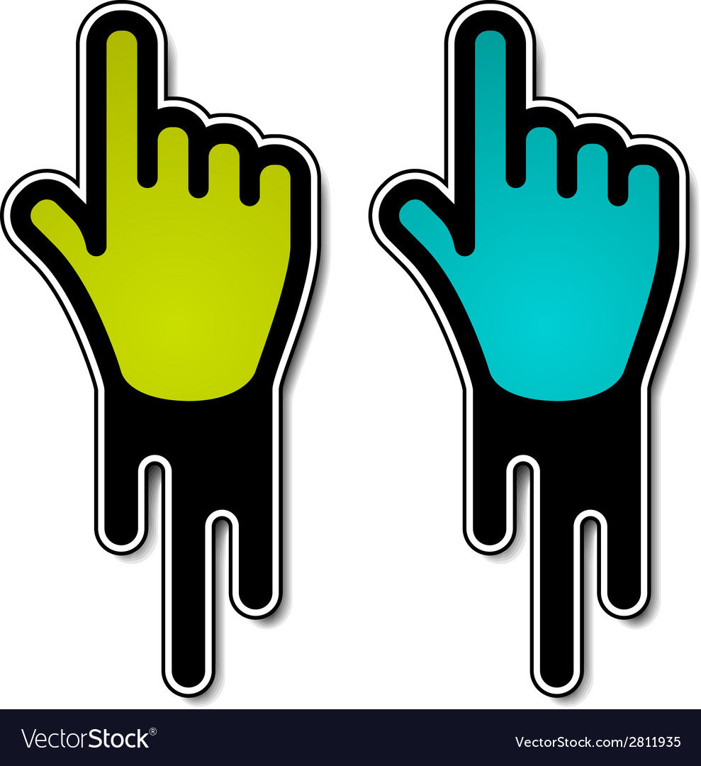 Flowing hand pointer labels Royalty Free Vector Image