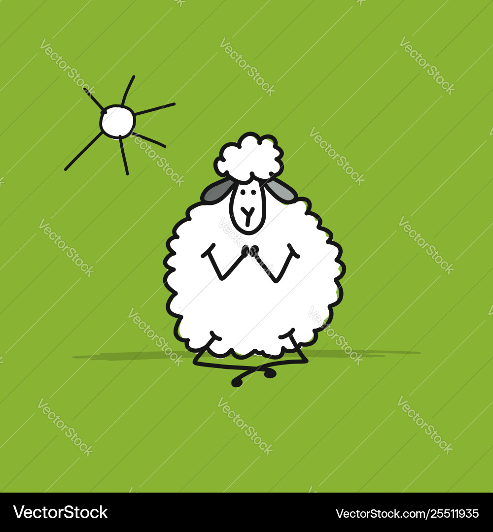 Funny sheep sketch for your design Royalty Free Vector Image