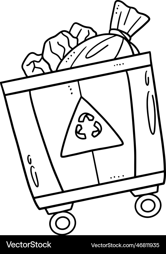 Garbage bin isolated coloring page for kids Vector Image