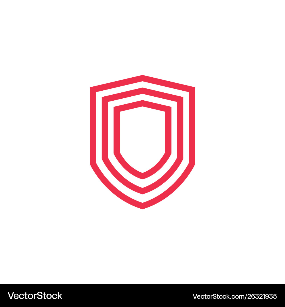 Geometric shield logo icon line outline monoline Vector Image