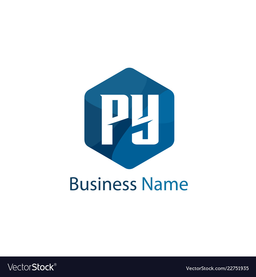 Initial letter py logo template design Royalty Free Vector