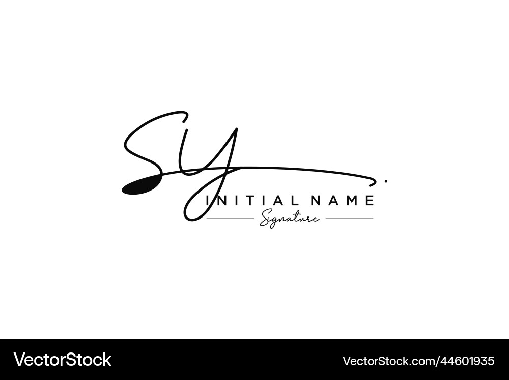 Initial sy signature logo template hand drawn Vector Image