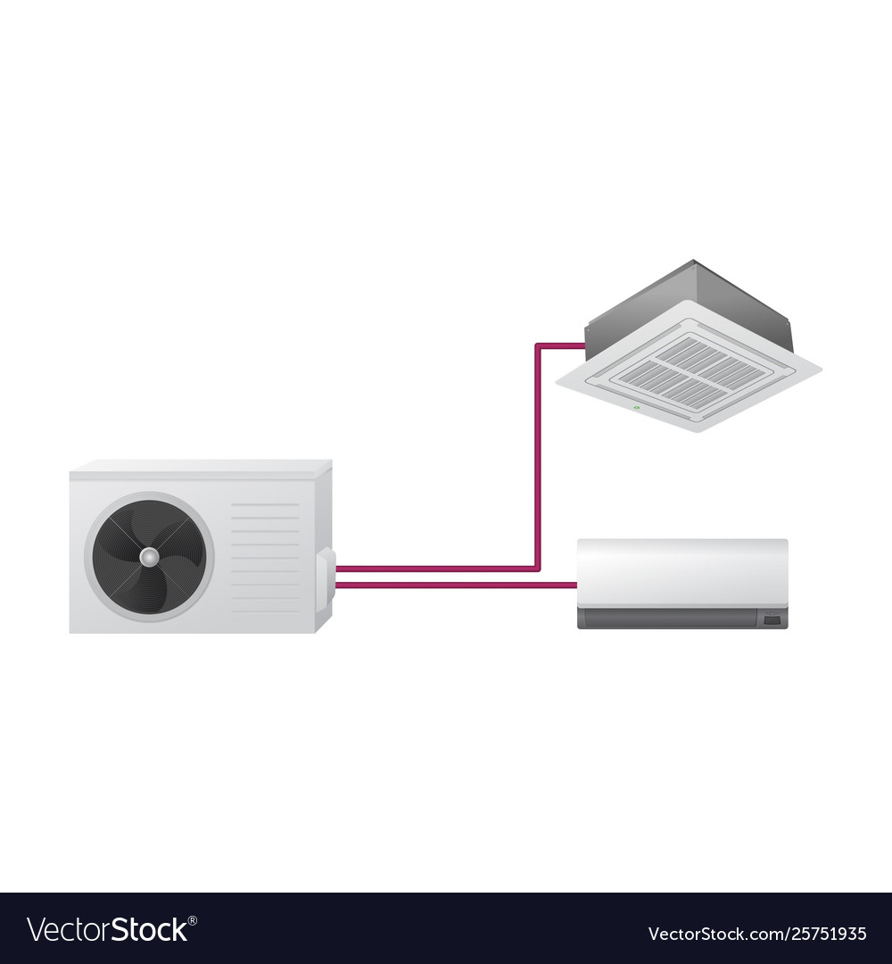 Multi split air conditioning system Royalty Free Vector