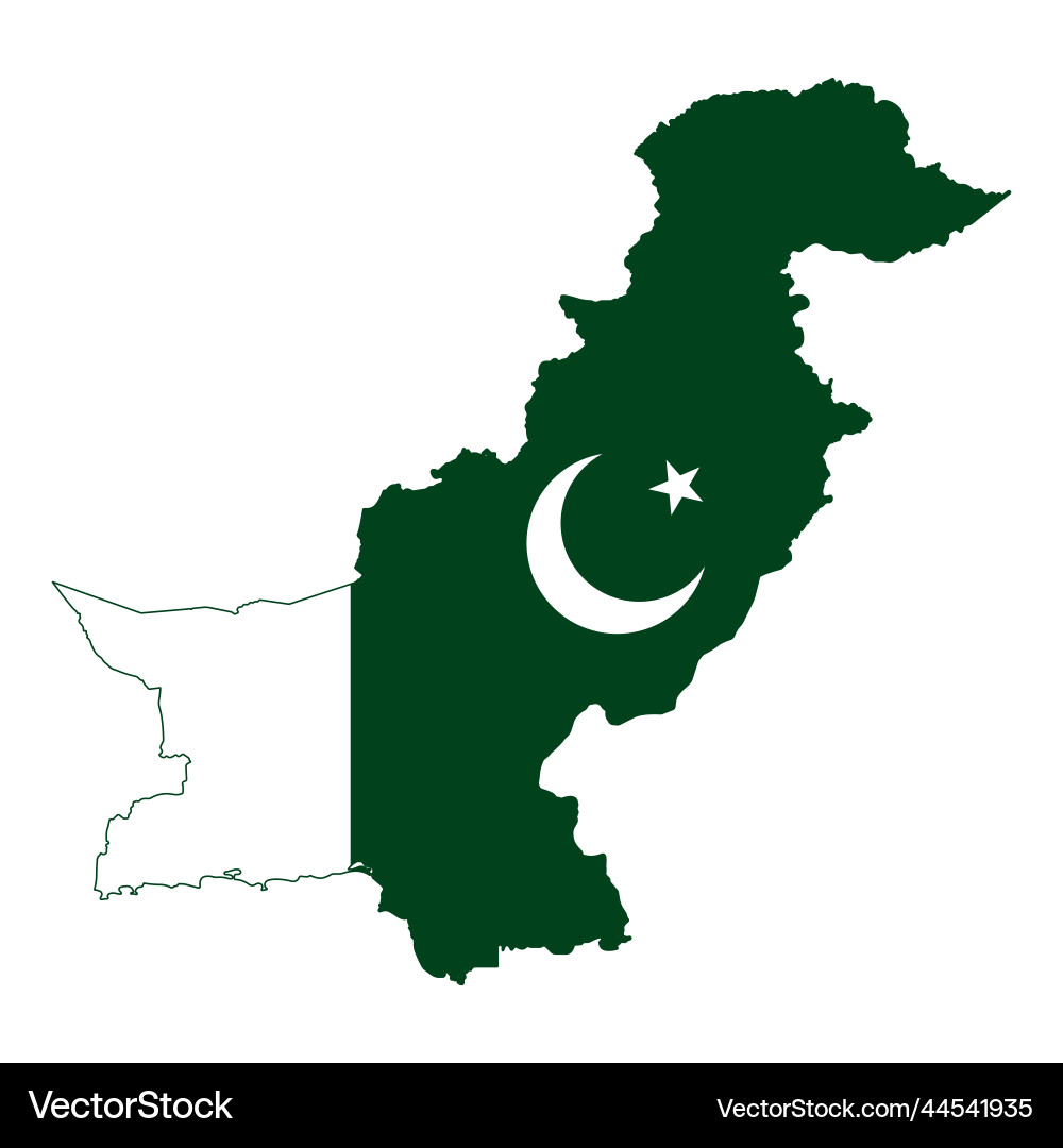 Pakistan national flag map design Royalty Free Vector Image
