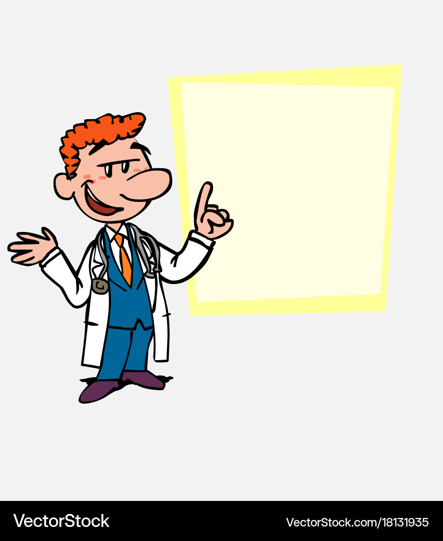 Red-haired doctor relaxed speak content Royalty Free Vector