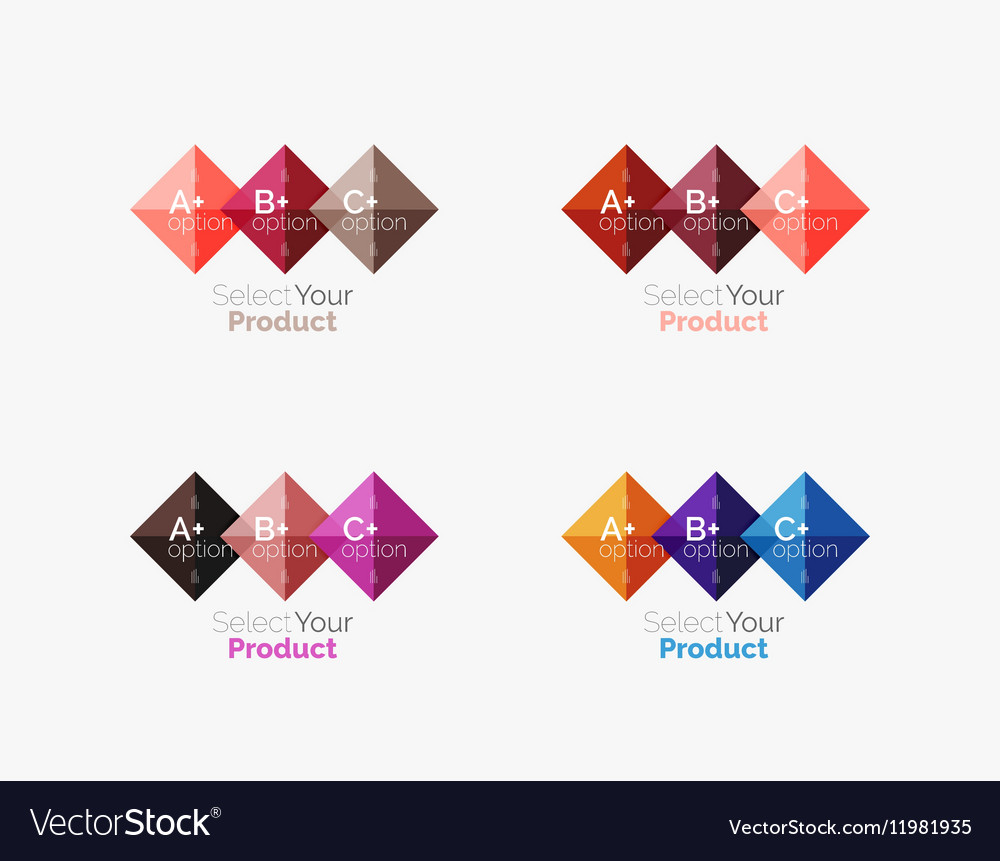Set of square abstract background templates Vector Image