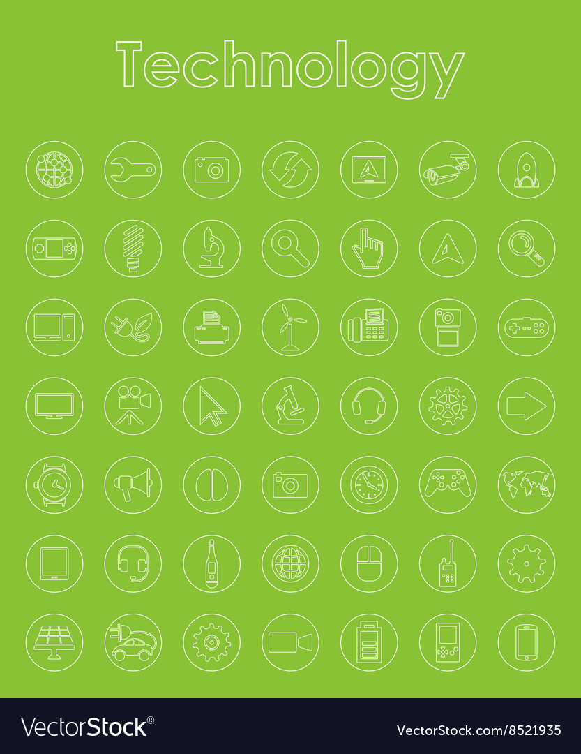Set of technology simple icons Royalty Free Vector Image