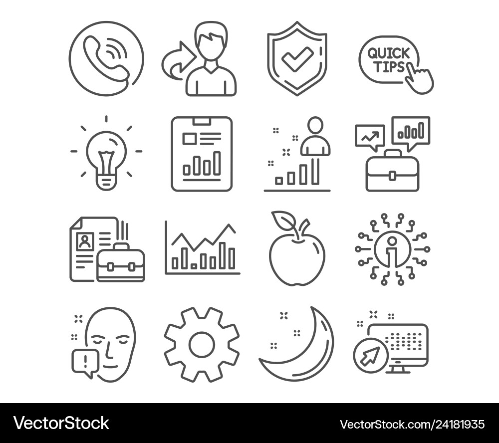 Set service face attention and quick tips icons Vector Image