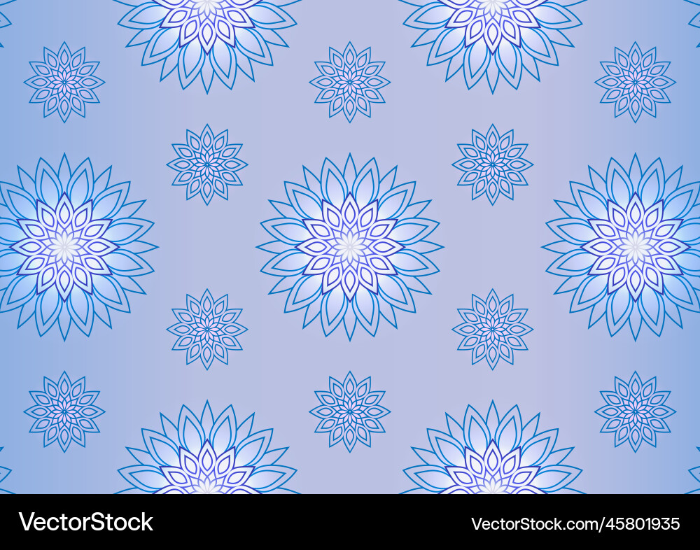Thai fabric pattern flower light blue geometric Vector Image