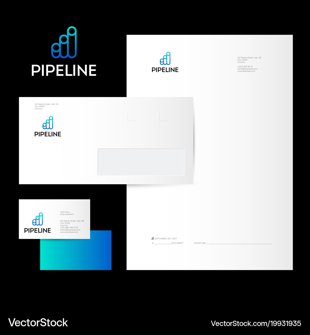Three pipes logo factory identity Royalty Free Vector Image