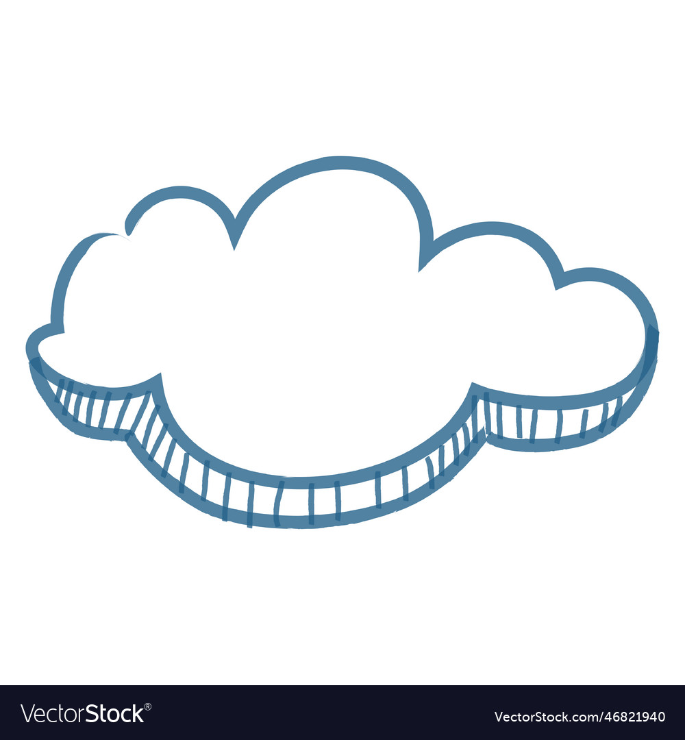 Brush drawing cloud message Royalty Free Vector Image