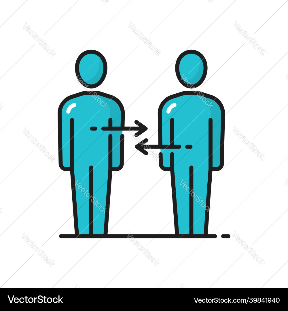 Business conversation people exchanging info icon Vector Image