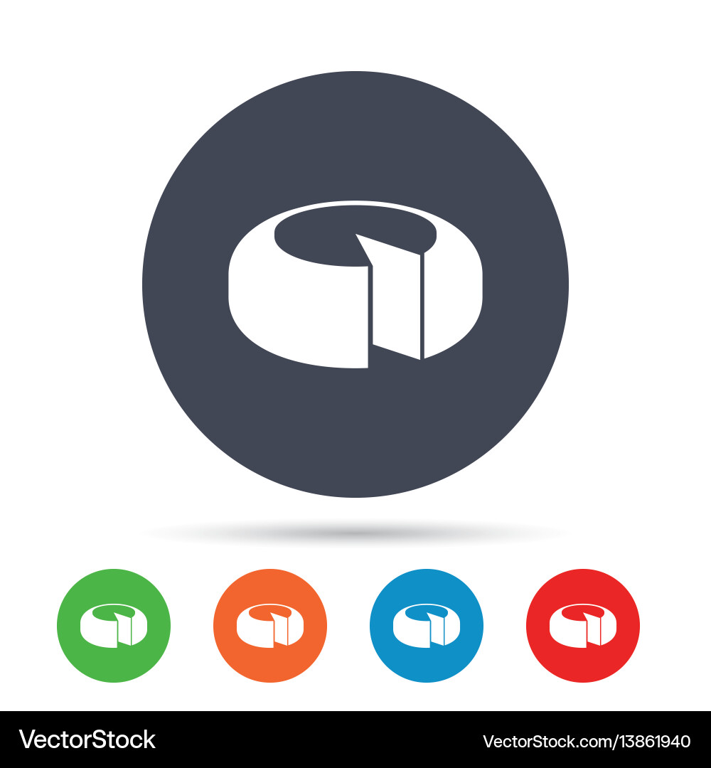 Cheese wheel sign icon sliced Royalty Free Vector Image