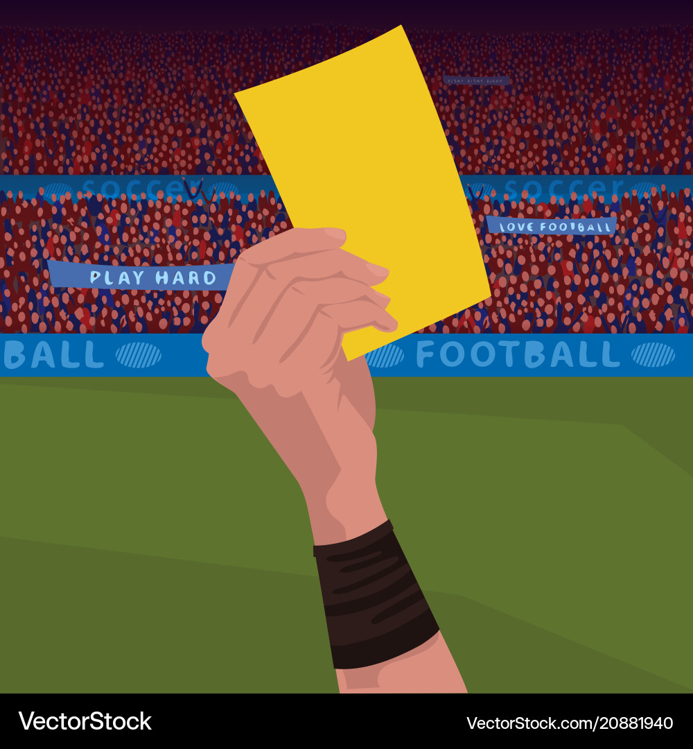 Close up hand holding yellow card Royalty Free Vector Image