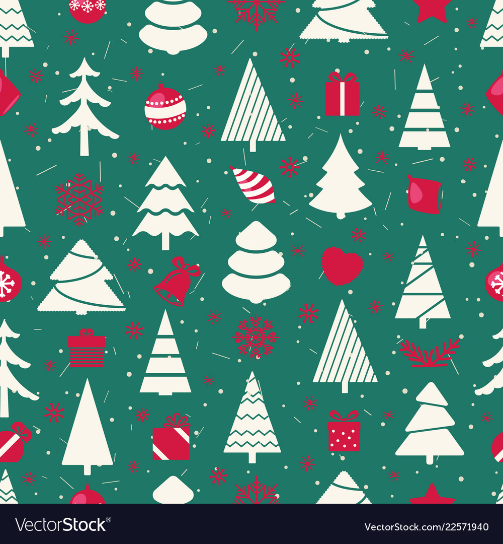 Different christmas elements seamless pattern Vector Image