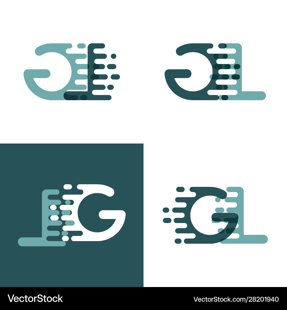 Gl letters logo with accent speed in gray Vector Image