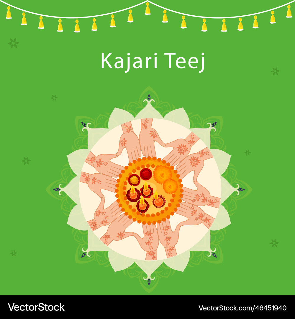 Happy kajari teej banner design Royalty Free Vector Image