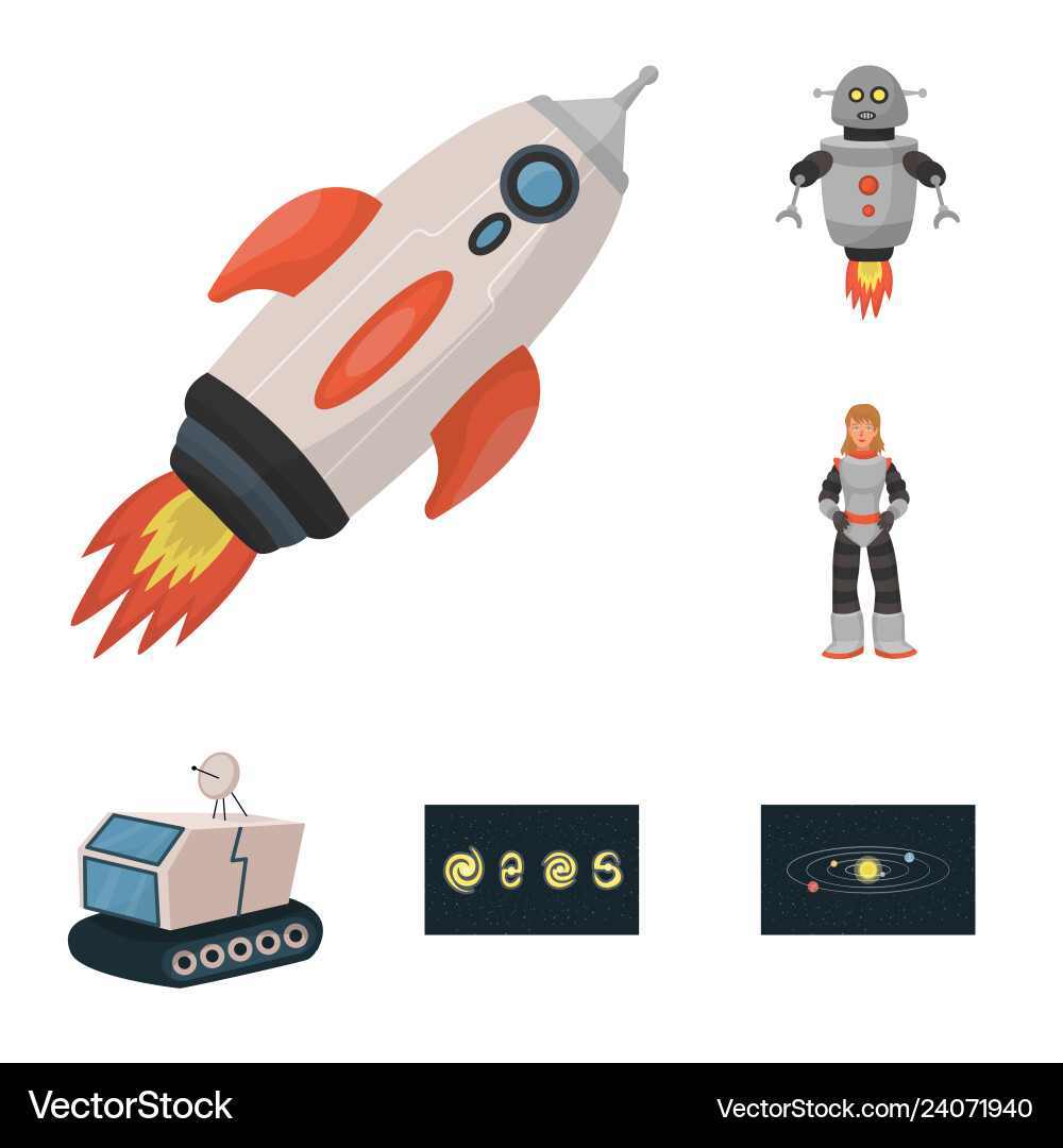 Isolated object of space and galaxy logo set Vector Image