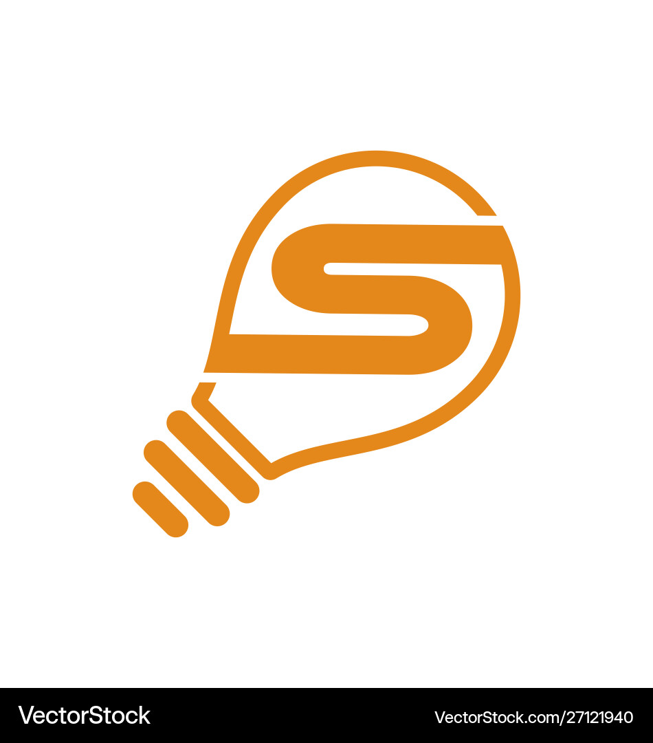 Light bulb with letter s logo electricity Vector Image