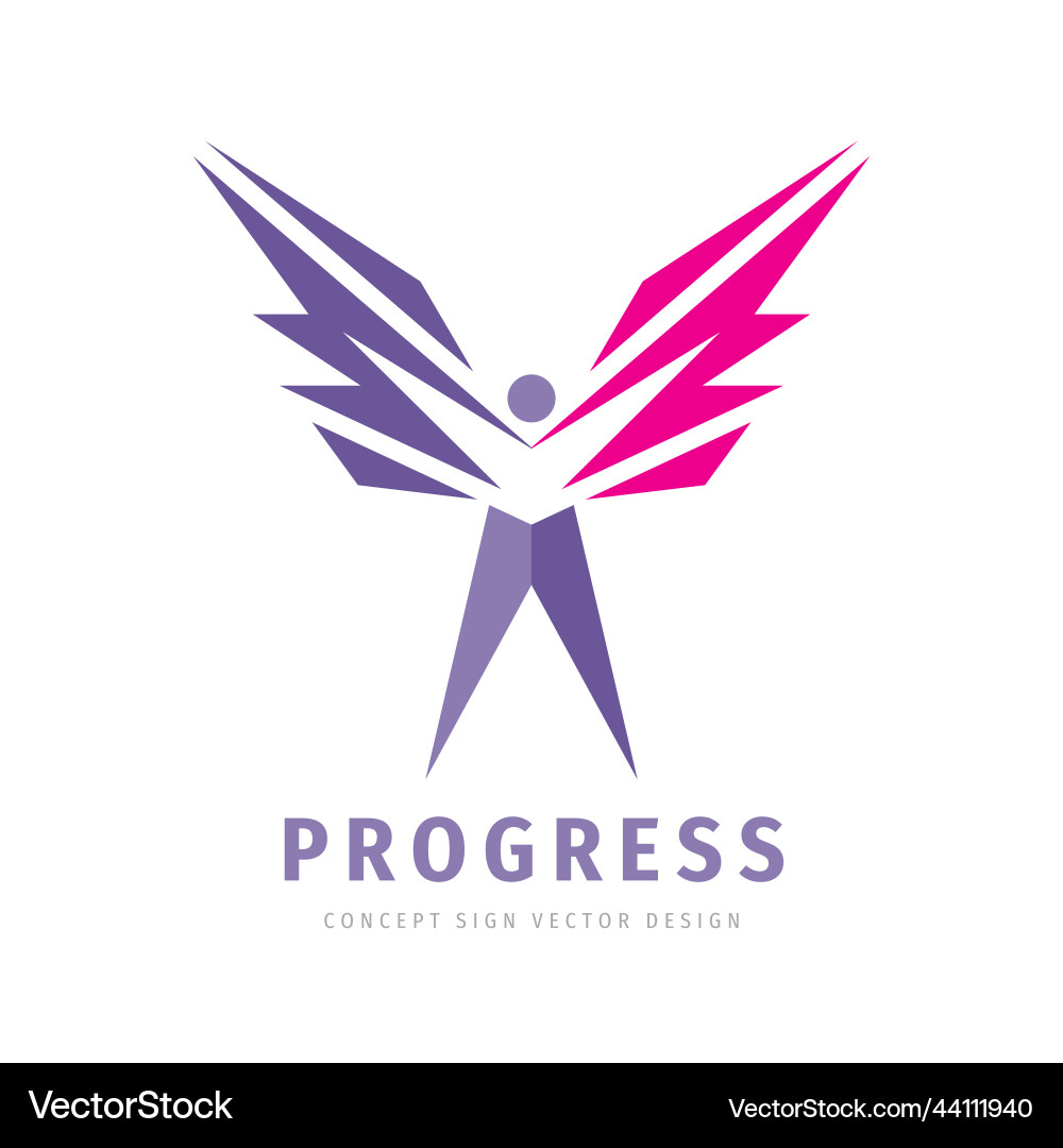 Man with wings concept logo design flying human Vector Image
