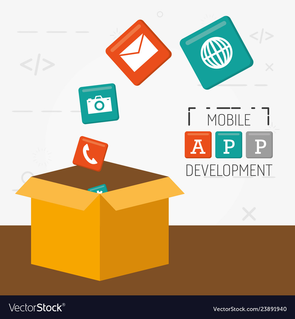 Mobile app development Royalty Free Vector Image