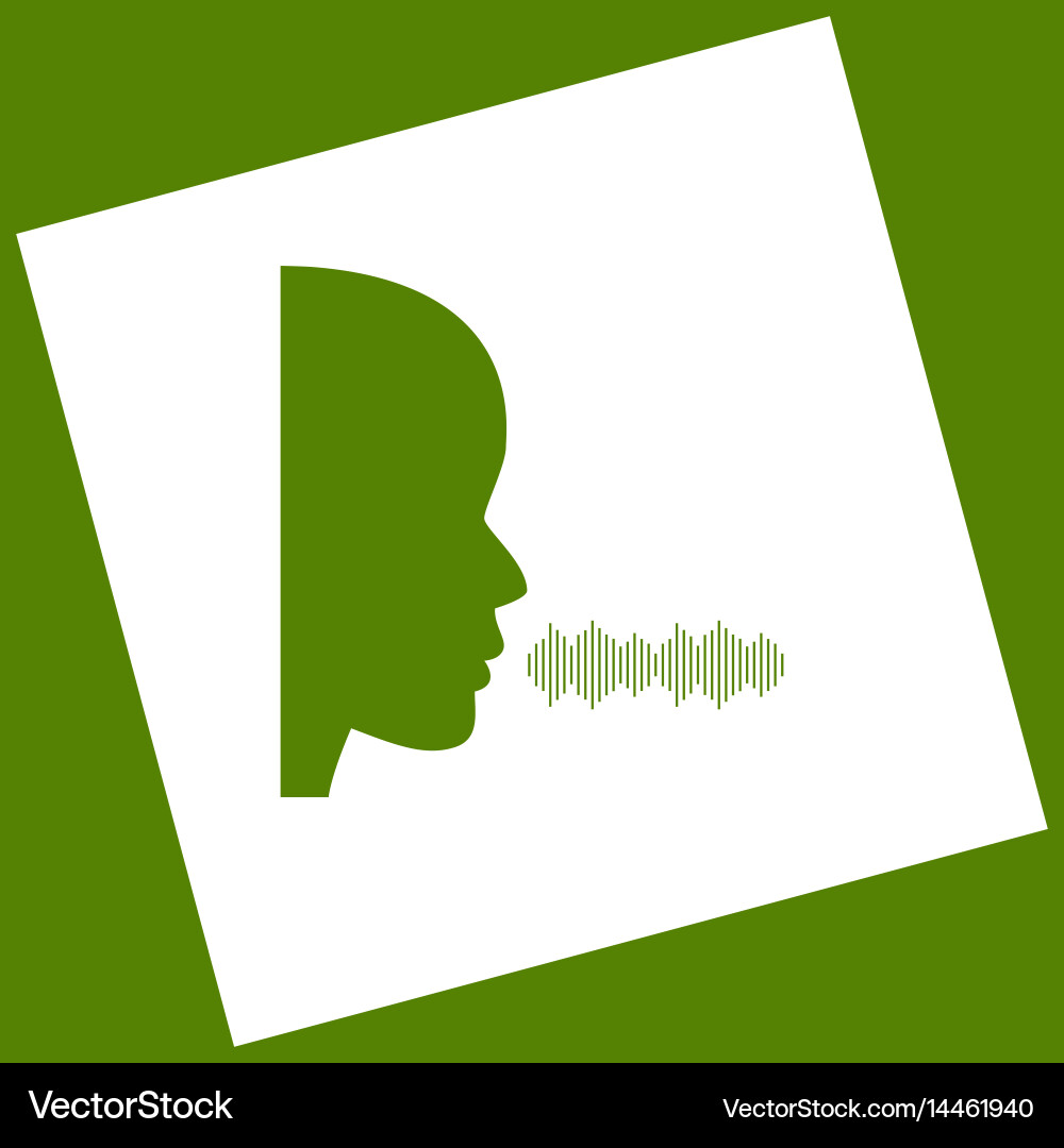 People speaking or singing sign white Royalty Free Vector