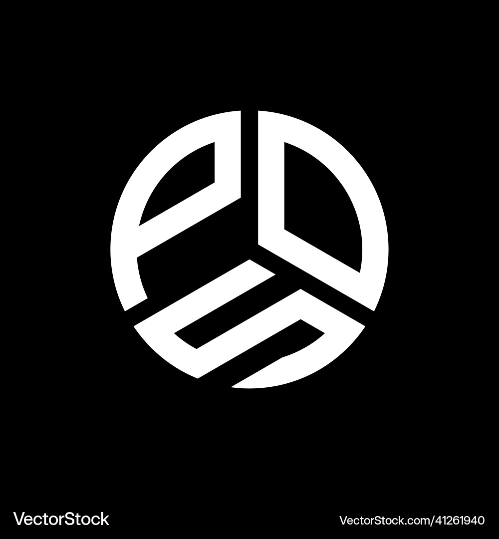 Pos letter logo design on black background Vector Image