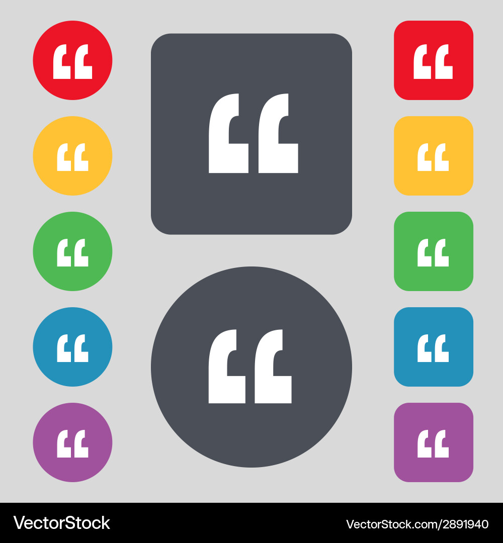 Quote sign icon quotation mark symbol double Vector Image