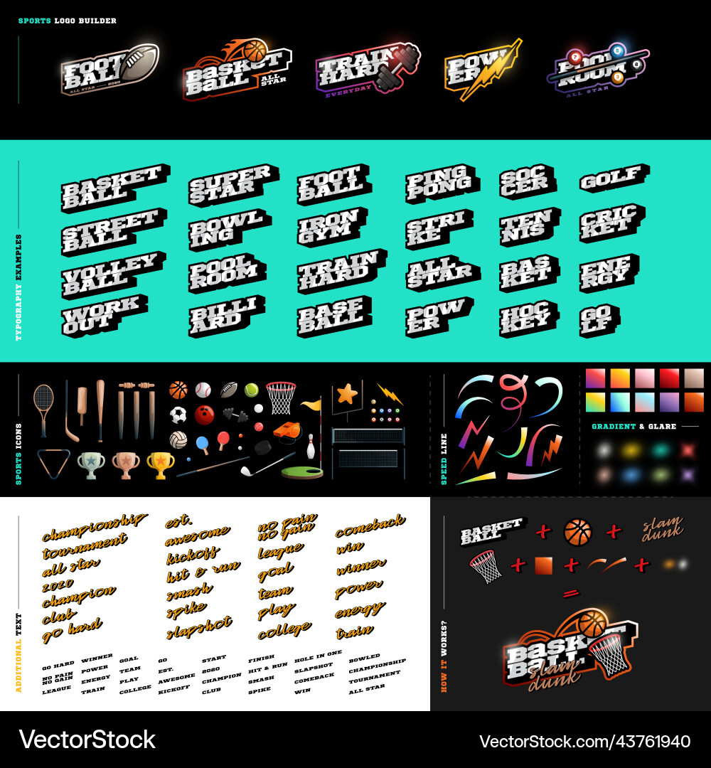 Retro style sport logo set builder soccer Vector Image
