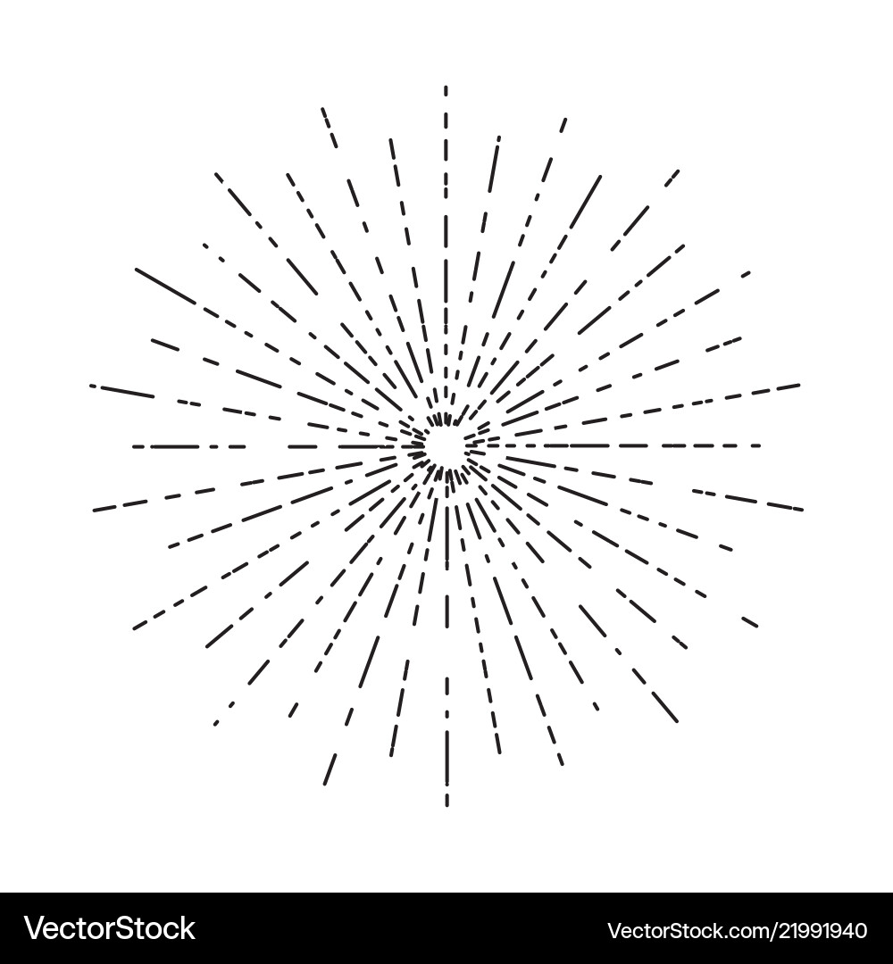 Retro sun bursts vintage radiant rays shape Vector Image