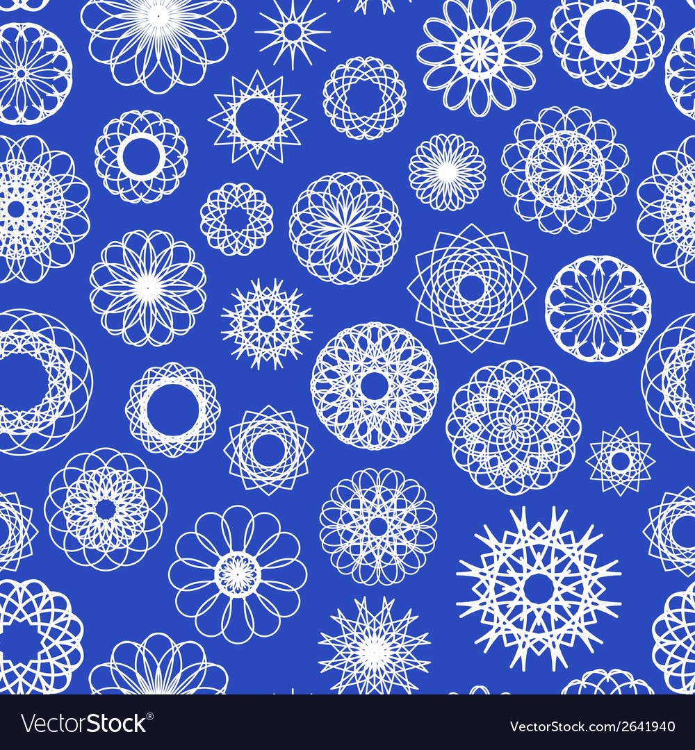 Round ornament snowflake pattern Royalty Free Vector Image