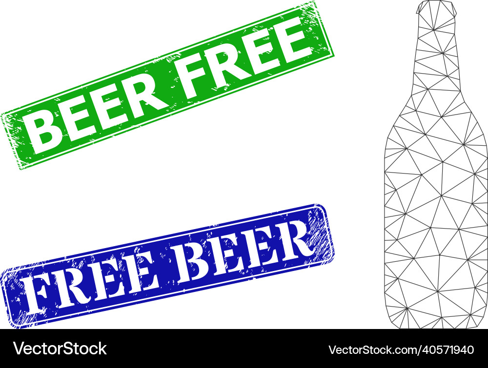 Rubber beer free stamp imitations and triangle Vector Image